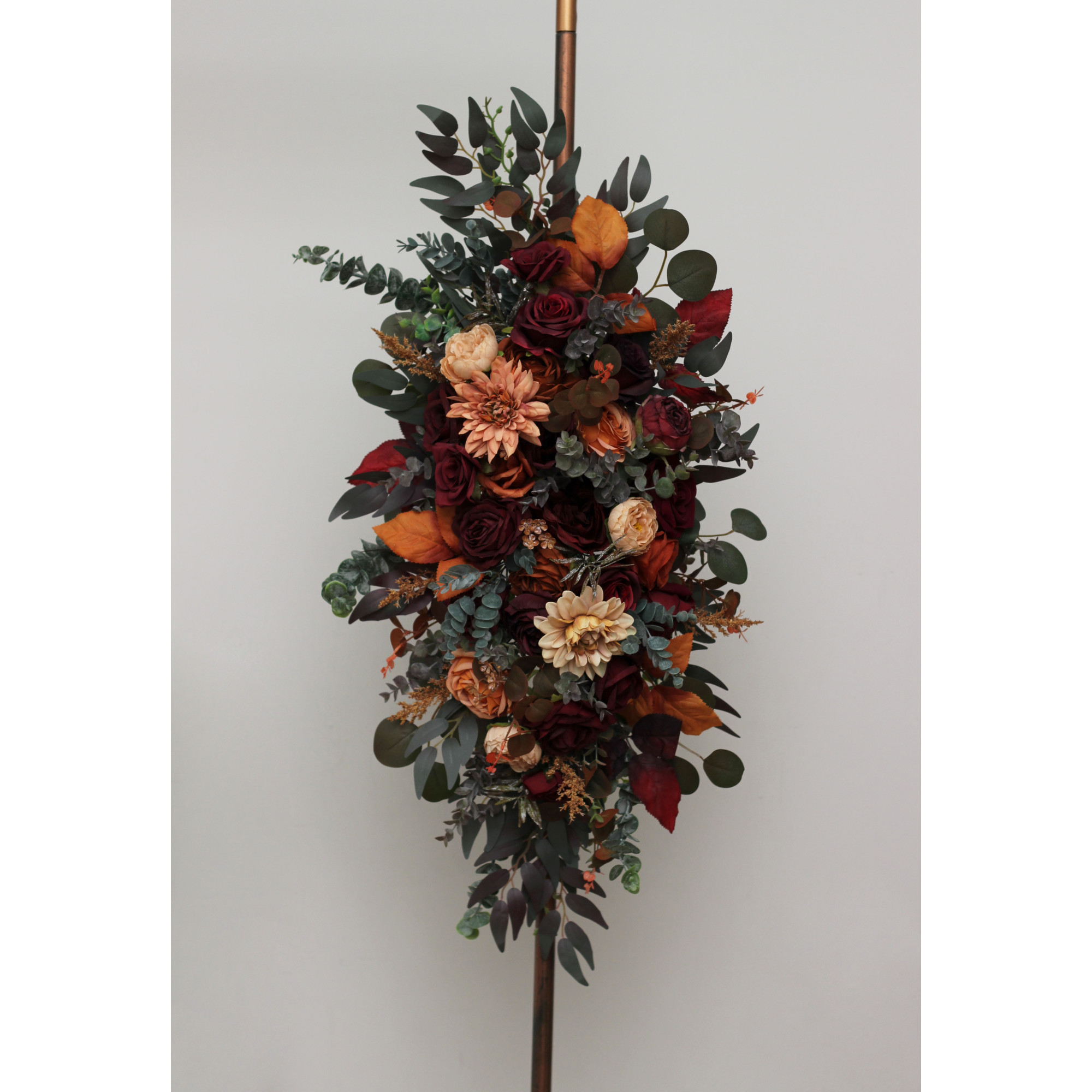 Burgundy & Rust Wedding Arch Arrangement | Kochetova Flowers