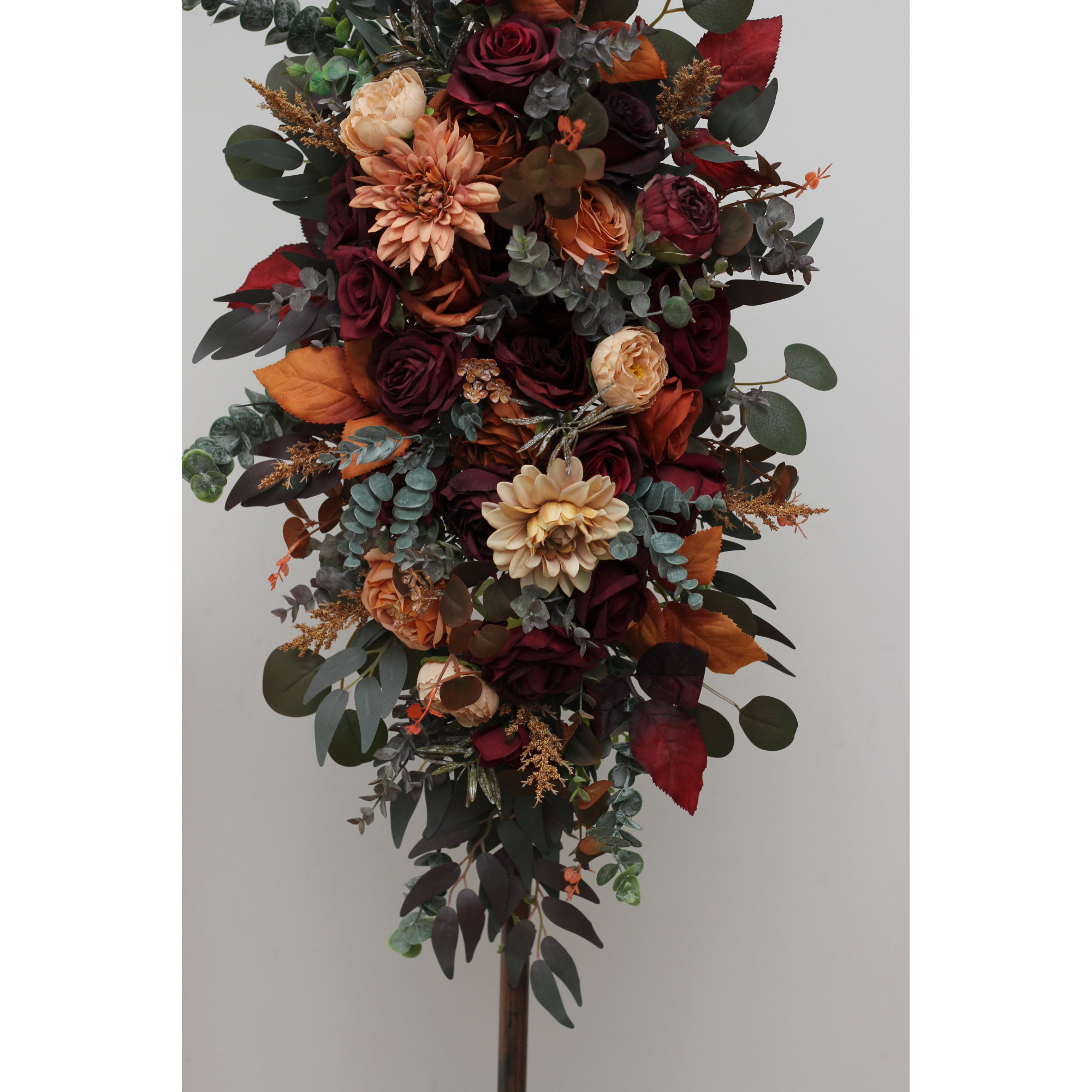 Burgundy & Rust Wedding Arch Arrangement | Kochetova Flowers